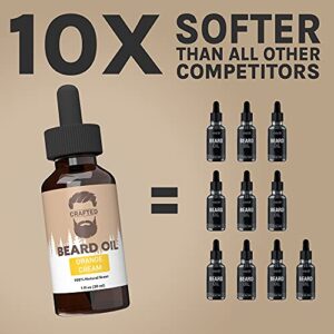 Deluxe Beard Oil and Beard Balm - For a Softer, Smoother, Moisturized Beard - Made with All-Natural and Organic Ingredients - Leave in Conditioner - Beard Care Kit for Men (Orange Cream)