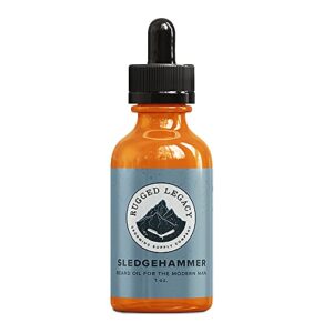 rugged legacy – beard oil, sledgehammer 1oz beard oil for men – mens beard oil with scents of bergamot, vanilla, and patchouli like ancient vikings – natural beard oil for softer & manageable beard