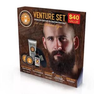 Beard Guyz Venture 5pc Beard Grooming Set with Boar Bristle Beard Brush