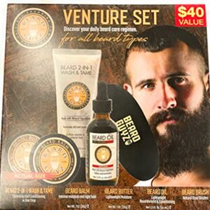 Beard Guyz Venture 5pc Beard Grooming Set with Boar Bristle Beard Brush