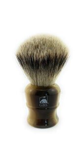 100% silvertip shaving brush- highest badger quality bristles – faux horn handle knot: 26mm total loft: 100mm