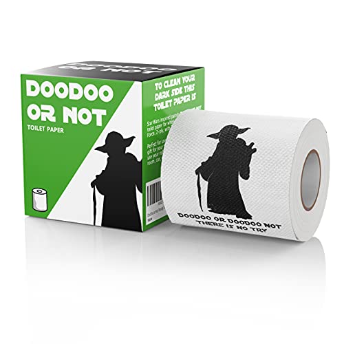 Star Wars Gifts | Star Wars Inspired Funny Toilet Paper | DooDoo or DooDoo Not 1-Pack Parody Yoda Roll | Star Wars Bathroom Decor | Funny Star Wars Gifts for Men Boys and Girls | 2-Ply, 250 Sheets