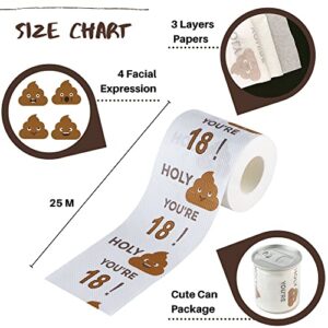 Happy 18th Birthday Gifts for Boys Son and Girls - 3-Ply Funny Toilet Paper Roll, 18th Birthday Toilet Paper Gag Funny Birthday Gift Novelty for 18 Birthday Party Decorations Eighteenth Party Supplies