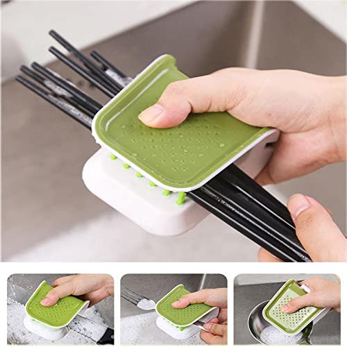 UGpine Brush Knife Cleaner Chopsticks and Fork Cleaning Brush Cutlery Cleaner Utensil Bristle Scrubber Double Sided Spoon Knives Washing