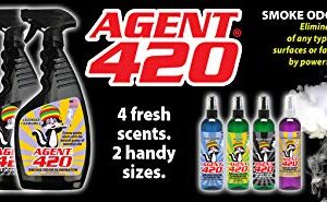 Agent 420-4 oz Smoke Odor Destroying Spray for Eliminating Smoke, Cigarette or Most Unwanted Odors in Your House, Car or Apartment, Freshen Up The Place