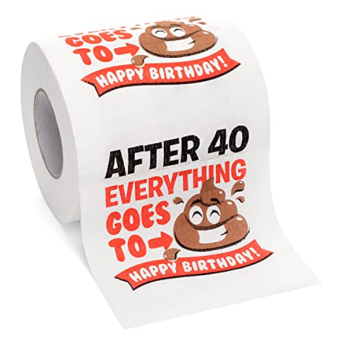 Funny 40th Birthday Toilet Paper - Novelty Gag Gift for Husband, Wife, or Friends