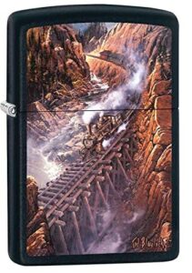 zippo blaylock painting black canyon express train lighter custom made