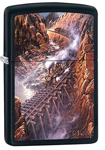 Zippo Blaylock Painting Black Canyon Express Train Lighter Custom Made