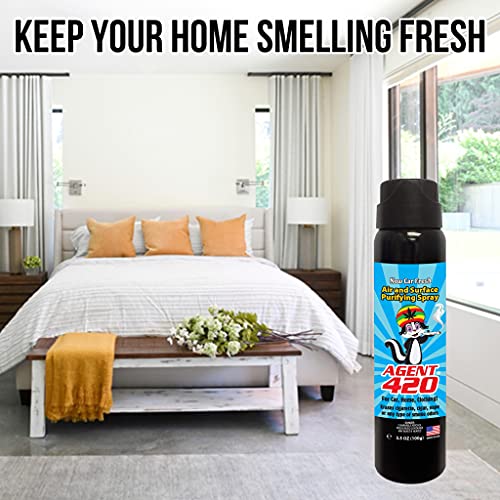 Agent 420-3.5 oz Odor Destroying Spray for Eliminating Unwanted Odors in Your House, Car or Apartment, Freshen Up The Crib (New Car Fresh)