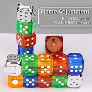 Dice Cool Lighter with Flashing Light,Windproof Jet Flame Refillable Butane Lighter,Novelty Torch Lighter Random Color,Valentines Day Gifts for Men Boyfriend on Birthday,Christmas(Without Butane)