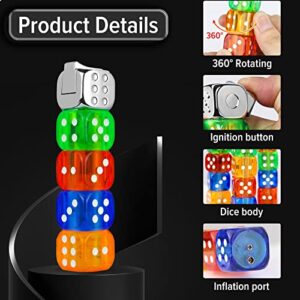 Dice Cool Lighter with Flashing Light,Windproof Jet Flame Refillable Butane Lighter,Novelty Torch Lighter Random Color,Valentines Day Gifts for Men Boyfriend on Birthday,Christmas(Without Butane)