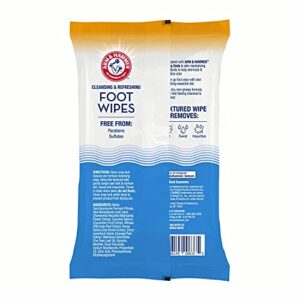 Arm and Hammer Foot Wipes, Cleansing & Refreshing Quick-Dry Wipes, Odor Remover Textured Foot Wipes, Smelly Feet to Fresh Feet Foot Wipe, Feet Wipes Dry Skin, 1 pouch (30 wipes)