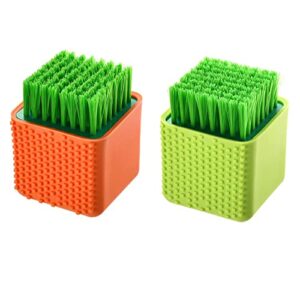 selaurel 2 pack silicone laundry brush scrub multi-use household cloth washing brush dual-use scrubbing brush for clothes underwear shoes, plastic soft cleaning tool