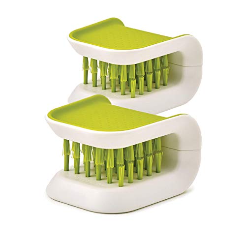 2Pcs Knife Cleaner Blade Brush Green Cutlery Cleaner Brush Bristle Scrub for Kitchen Washing Non-Slip by Lucky Shop1234 (Green, 2pcs)