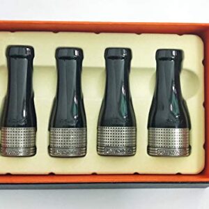 FLYINGQIN 4 Sizes Cigar Nozzle Holder Pure Copper Resin Sculpture Pattern Cigar Pipe Set Bright Silver Gold Vintage Silver (Vintage Silver)