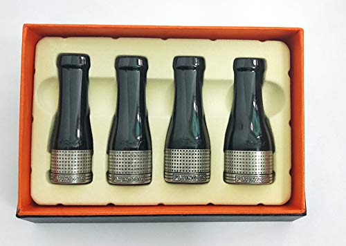 FLYINGQIN 4 Sizes Cigar Nozzle Holder Pure Copper Resin Sculpture Pattern Cigar Pipe Set Bright Silver Gold Vintage Silver (Vintage Silver)