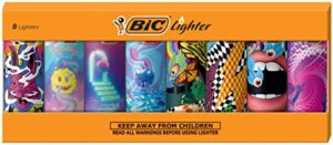 bic special edition prismatic series lighters, set of 8 lighters