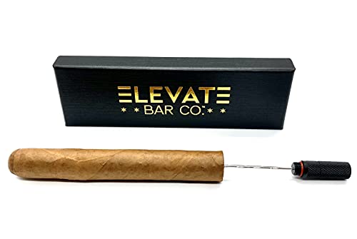 Elevate Bar Co.™ Heavy Duty 4-in-1 Cigar Punch Tool, Dual Size Punch (20 – 70 Gauge Cigar), Enhance Draw Pick Tool, and 2-Prong Nubber