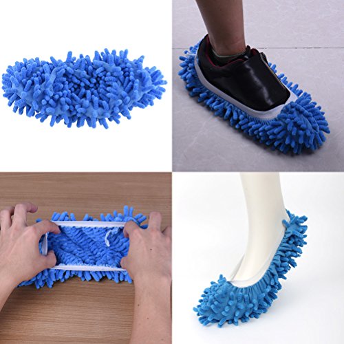 YINUOWEI 5 Pairs/10 pcs Washable Dust Mop Slippers Shoes Cover Soft Washable Reusable Microfiber Cleaning Mop Slippers Floor Dust Hair Cleaners Multi-Function Cleaning Shows Cover