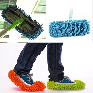 YINUOWEI 5 Pairs/10 pcs Washable Dust Mop Slippers Shoes Cover Soft Washable Reusable Microfiber Cleaning Mop Slippers Floor Dust Hair Cleaners Multi-Function Cleaning Shows Cover