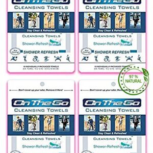 On The Go Towels Shower Refresh Large Body Wipes (40)