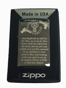 boondocks saints prayer zippo lighter black ice.