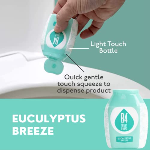 B4 Toilet Drops Toilet and Bathroom Deodorizer Drops, 2 Ounce Bottle (Eucalyptus Breeze)