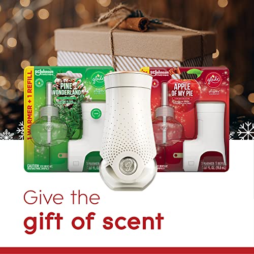 Glade PlugIns Refills Air Freshener Starter Kit, Scented and Essential Oils for Home and Bathroom, Pine Wonderland, 3.35 Fl Oz, 1 Warmer + 5 Refills