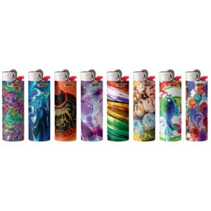 BIC Special Edition Blown Glass Series Lighters, Set of 8 Lighters