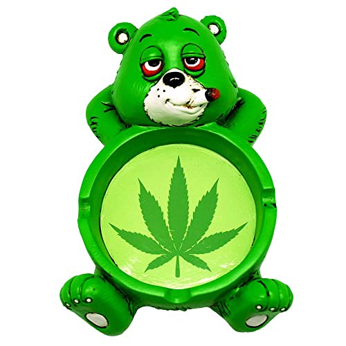 Fantasy Gifts Stoner Bear Polyresin Ashtray - 4"x6"