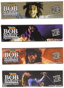 bob marley king size cigarette rolling papers, 33 count (pack of 4)