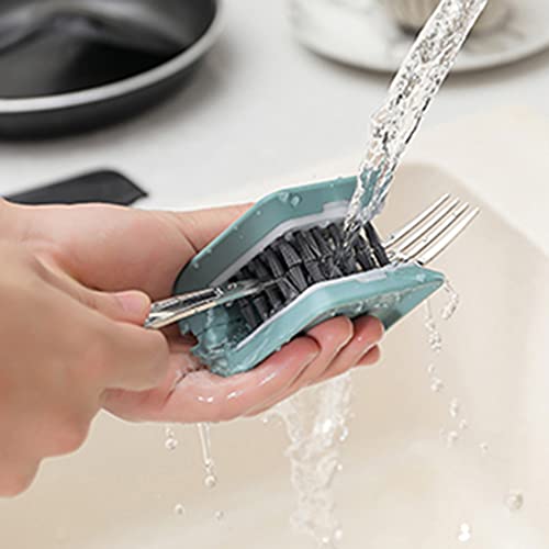 JoinHere U Shape Knife Washer Blade Brush Knife Cleaner Cutlery Brush - Blade Cleaning Brush Cutlery Cleaner Brush Double Sided Cleaning Brush Cleaning Supplies for Housekeeping