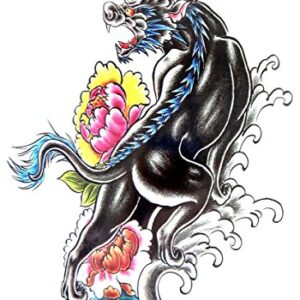 10 sheets dragon yinyang koi large 8.25" half-sleeve arm tattoo good fake tattoos