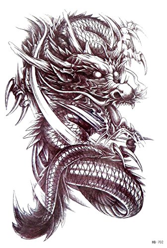 10 sheets dragon yinyang koi large 8.25" half-sleeve arm tattoo good fake tattoos