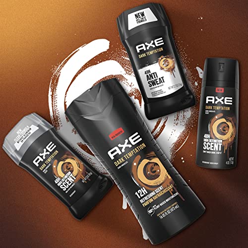 AXE Dual Action Body Spray Deodorant for Long Lasting Odor Protection Dark Temptation Body Spray Deodorant for Men Formulated Without Aluminum 4. 0 oz, Twin Pack