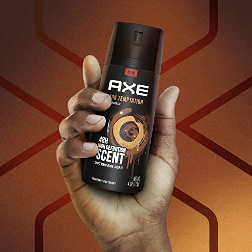 AXE Dual Action Body Spray Deodorant for Long Lasting Odor Protection Dark Temptation Body Spray Deodorant for Men Formulated Without Aluminum 4. 0 oz, Twin Pack