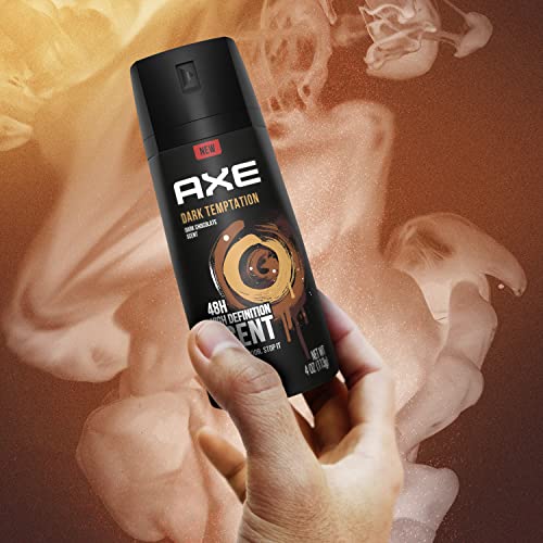 AXE Dual Action Body Spray Deodorant for Long Lasting Odor Protection Dark Temptation Body Spray Deodorant for Men Formulated Without Aluminum 4. 0 oz, Twin Pack