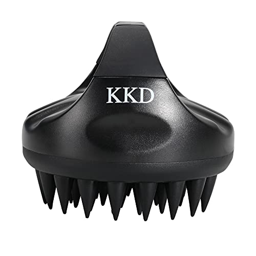 KKD Hair Scalp Massager Shampoo Brush, Scalp Care Hair Brush with Soft Silicone Scalp Massager, Exfoliate and Remove Dandruff, Promote Hair Growth ( Black)