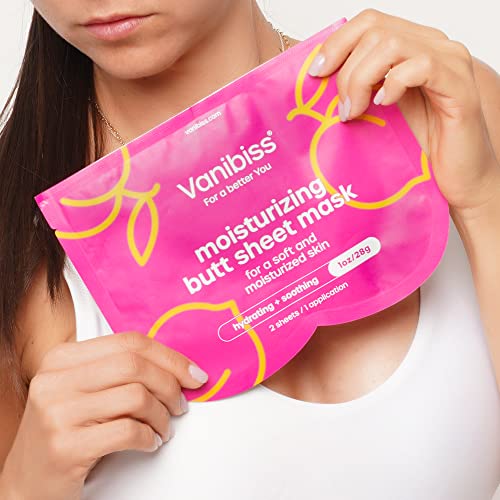 Vanibiss Butt Mask - Moisturizing Butt Mask for Women - Hydrating & Soothing Beauty Mask for Your Bum - Collagen Mask Skincare for Buttocks (2 Sheets)