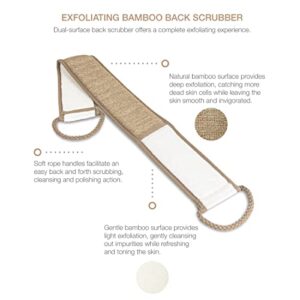 Eurow Beauty Cleaning and Cleansing Exfoliating Bamboo Back Scrubber, 2 Pack