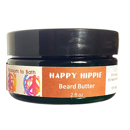 Blossom to Bath Happy Hippie Beard Butter (2 ounce) - Pure Essential Oil Fragrance - Controls And Softens with a Sweet Happy Herbal Scent