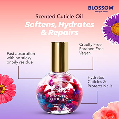 Blossom Hydrating, Moisturizing, Strengthening, Scented Cuticle Oil, Infused with Real Flowers, Made in USA, 0.92 fl. oz, Pineapple