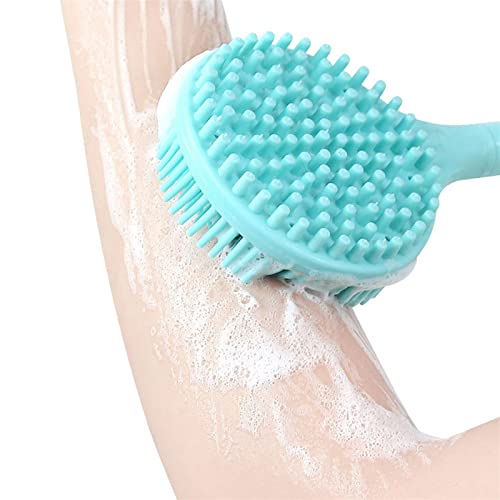 INGVY Dry Brushing Body Brush Bath Back Body Bath Shower Silicone Scrubber Brushes with Handle Exfoliating Scrub Skin Massager Exfoliation Bathroom Brush