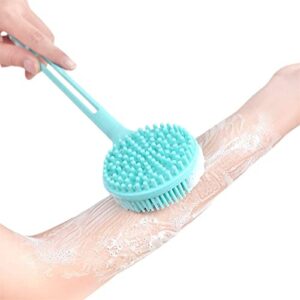 INGVY Dry Brushing Body Brush Bath Back Body Bath Shower Silicone Scrubber Brushes with Handle Exfoliating Scrub Skin Massager Exfoliation Bathroom Brush