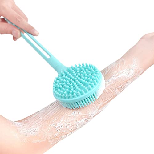 INGVY Dry Brushing Body Brush Bath Back Body Bath Shower Silicone Scrubber Brushes with Handle Exfoliating Scrub Skin Massager Exfoliation Bathroom Brush