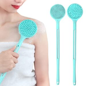 INGVY Dry Brushing Body Brush Bath Back Body Bath Shower Silicone Scrubber Brushes with Handle Exfoliating Scrub Skin Massager Exfoliation Bathroom Brush