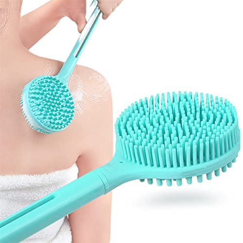 INGVY Dry Brushing Body Brush Bath Back Body Bath Shower Silicone Scrubber Brushes with Handle Exfoliating Scrub Skin Massager Exfoliation Bathroom Brush