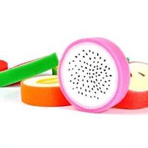 Prasa Scrub Sponge, Multi-Use Cute Fruit Pattern Sponges Scrubber Bath Cleaning Sponges Scrubbing Sponges Use for Bathroom & More(random-10pcs)