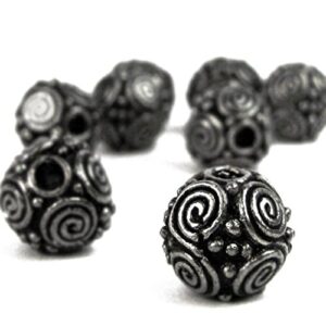 asgard pewter spiral granulated beard or hair beads- twin packet