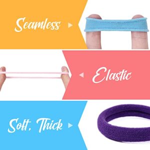 Hair Ties for Girls, IKOCO 50Pcs Seamless Hair Ties for Thick Hair, Hair Ties No Damage Ponytail Holders for Women Girls